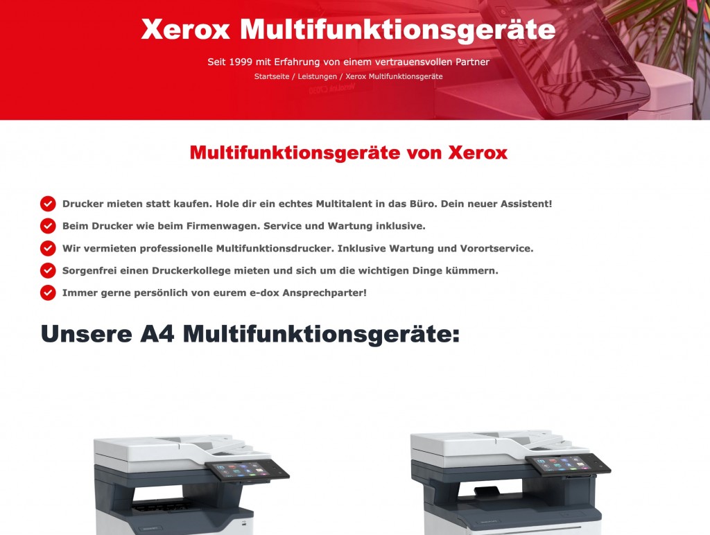 Die neue und aktualisierte Seite für Multifunktionsgeräte - e-dox AG